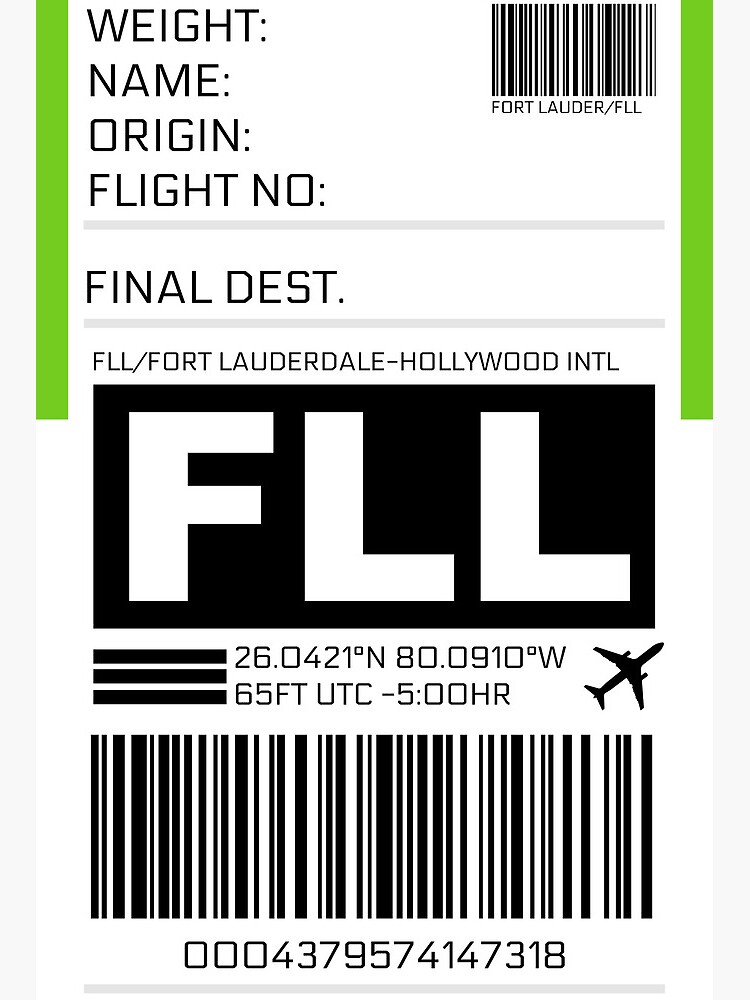 "FLL Fort-Lauderdale-Hollywood Florida International Airport Luggage ...