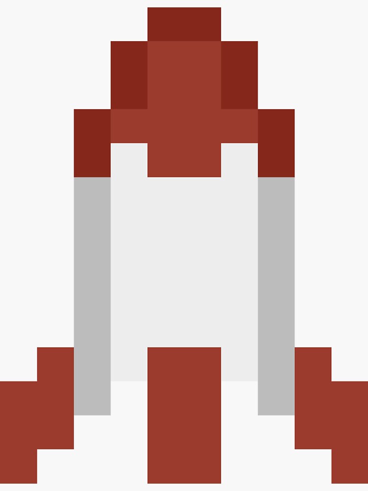 "Retro pixel rocket upright" Sticker for Sale by dyja- | Redbubble