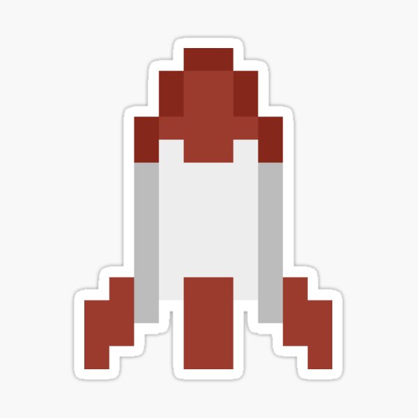 "Retro pixel rocket upright" Sticker for Sale by dyja- | Redbubble