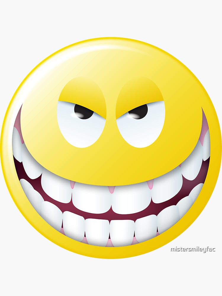 "Evil Smiley Face" Sticker for Sale by mistersmileyfac | Redbubble