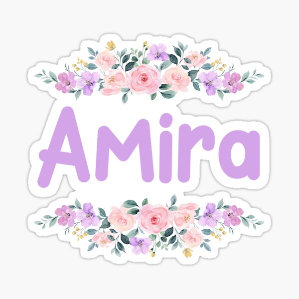 "Purple Flower Amira Name Label" Sticker for Sale by NormadWorld ...