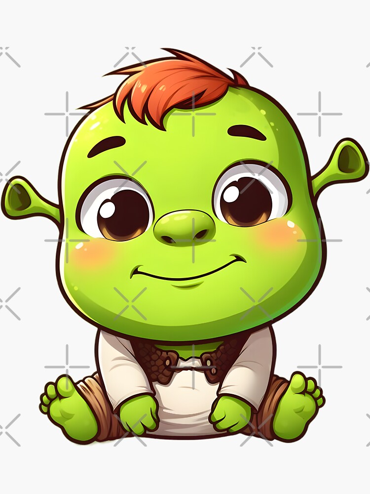 "Cute Baby Shrek" Sticker for Sale by Delamoon | Redbubble