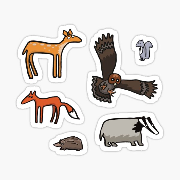 "British Forest Creatures Sticker Pack" Sticker for Sale by Nigh ...