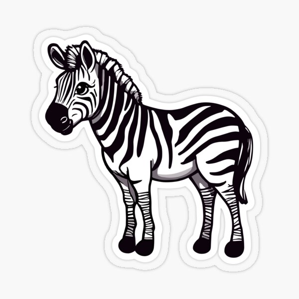 "Cute Cartoon Zebra Baby Safari" Sticker for Sale by WildPalette-Art ...