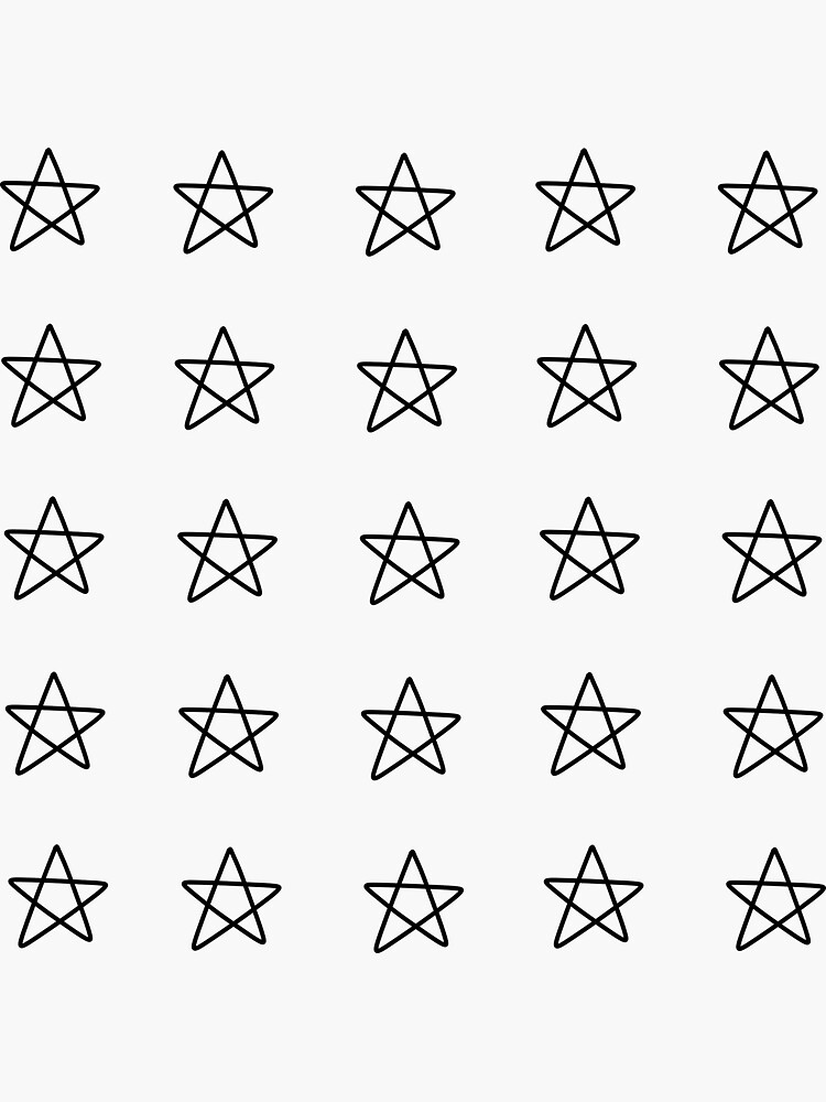"25 Minimalistic White or Transparent Scribbled Stars Set" Sticker for ...