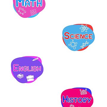 "school subject labels/cute labels" Sticker for Sale by Alongwith-a-lot ...