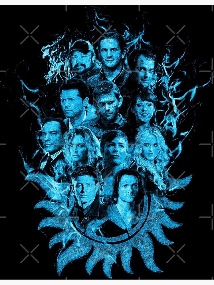 "Supernatural Sketch - Blue" Poster for Sale by Happy-Llama-Art | Redbubble