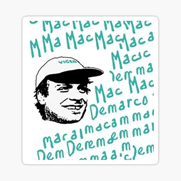 "Mac Demarco Repeating title" Sticker for Sale by stensoDan | Redbubble