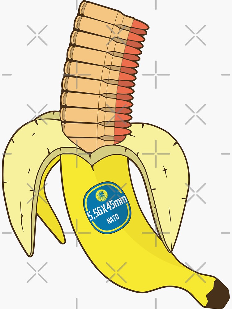 "Banana magazine for 5.56 x 45 mm NATO assault rifle" Sticker for Sale ...