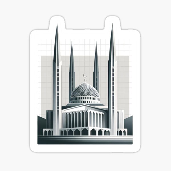 "Faisal Mosque/Masjid" Sticker for Sale by theOneWhoDraws | Redbubble