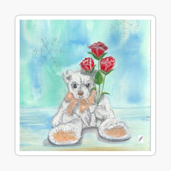 "Roses for you, my dear!" Sticker for Sale by Fur In Your Face ART ...