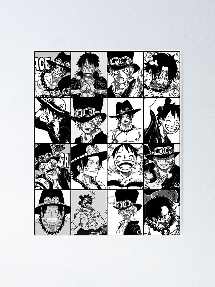 "Luffy, Ace, Sabo Manga Panel collage" Poster for Sale by Angellinx3 ...