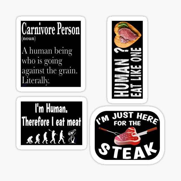 "Carnivore Diet Sticker and Magnet pack 3 - Funny Cute Wise Puns and ...