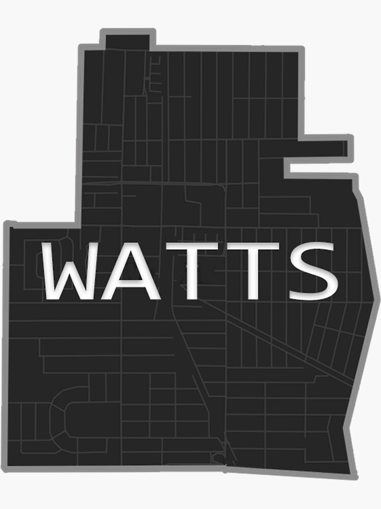 "Watts Map South Central Los Angeles California" Sticker for Sale by ...