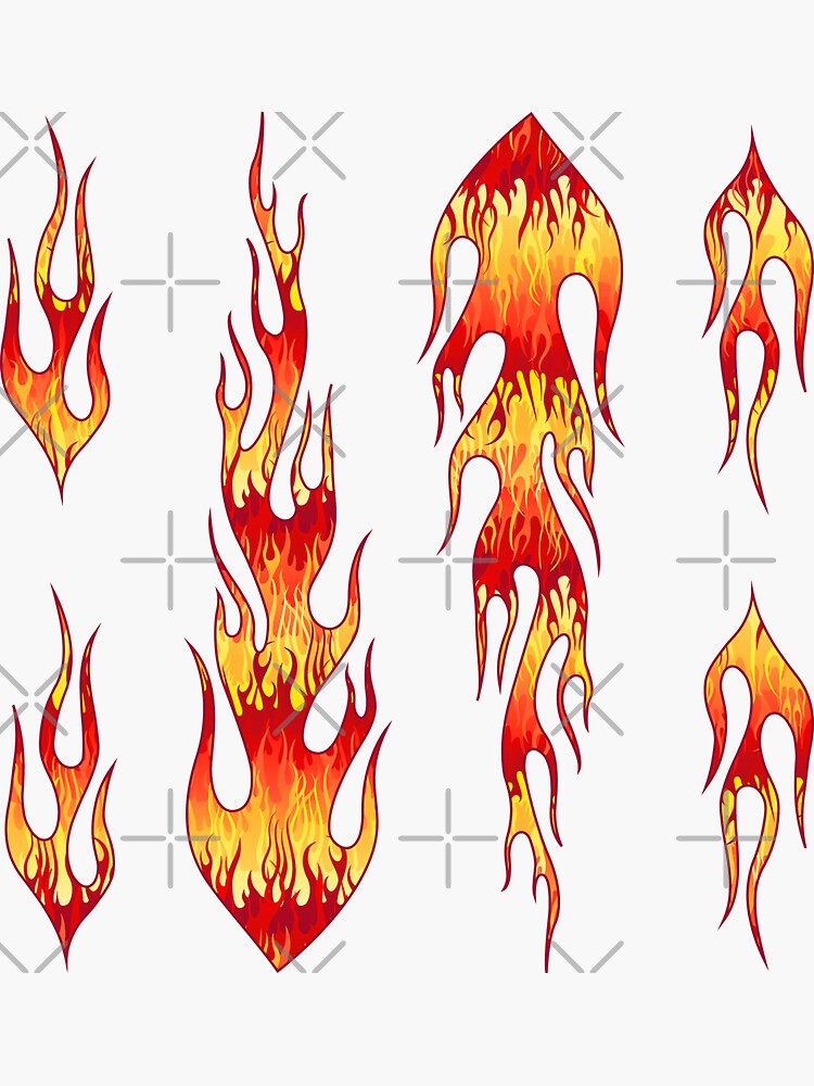 "Red Hot Rod Flames " Sticker for Sale by WickedRefined - Nicole ...