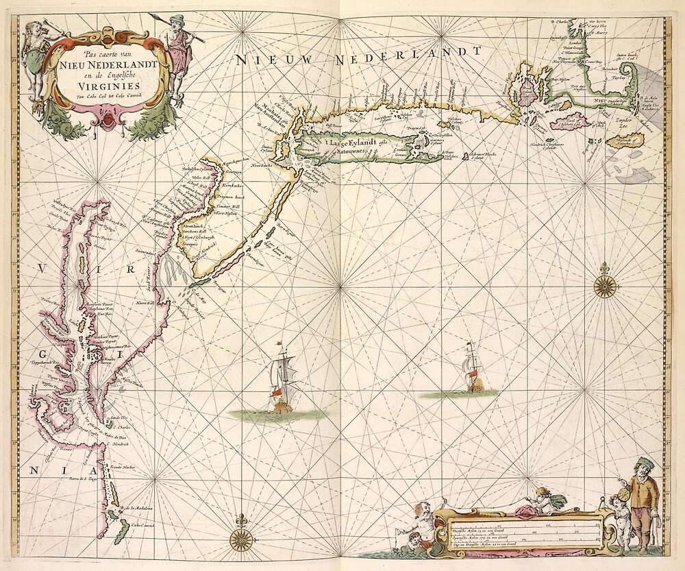 "Vintage Map of New Netherland (1672)" by BravuraMedia | Redbubble