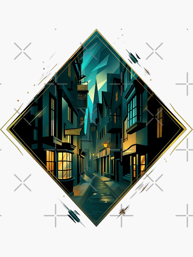 "The Alley by Night - Fantasy" Sticker for Sale by flevin | Redbubble