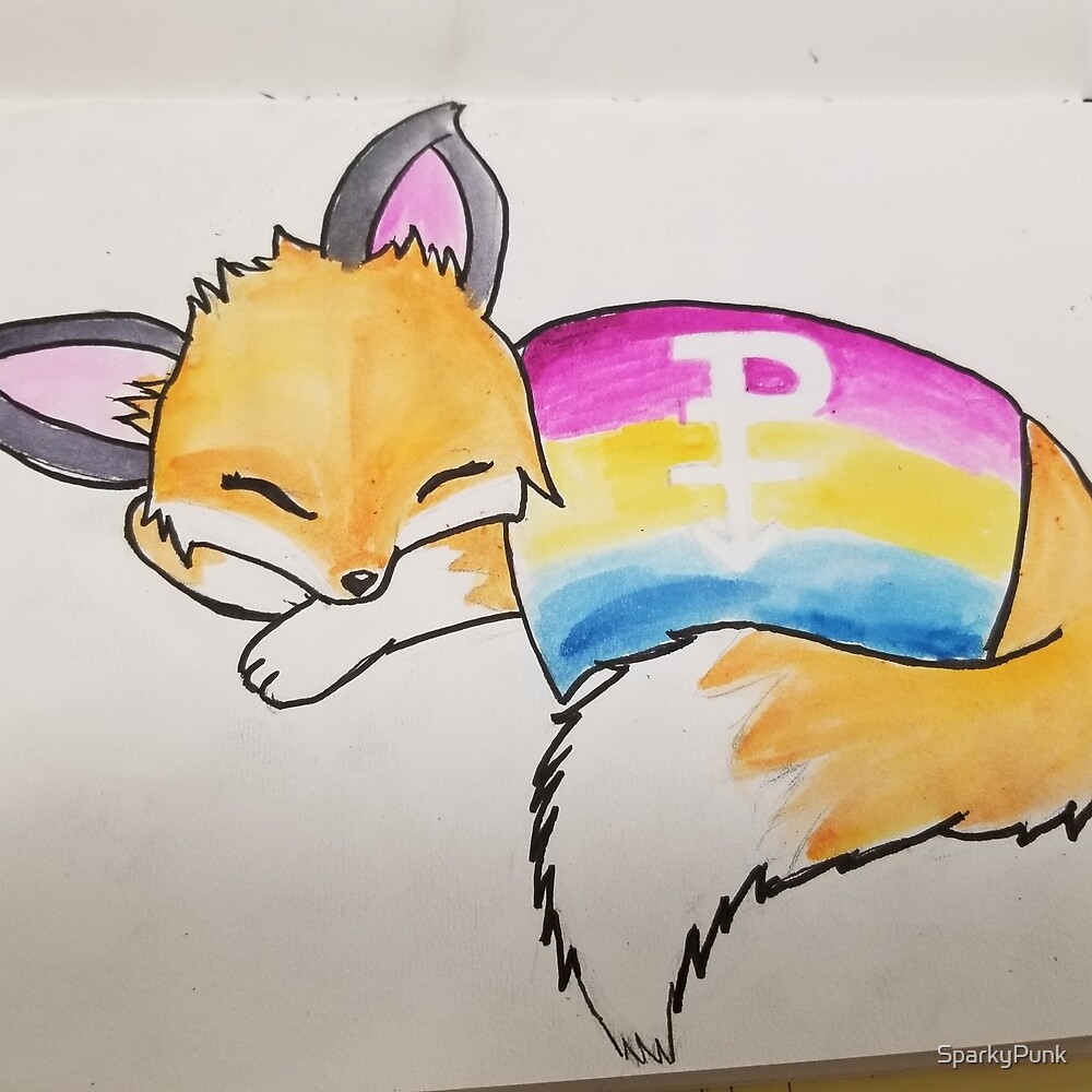"Pansexual Pride Fox" by SparkyPunk | Redbubble