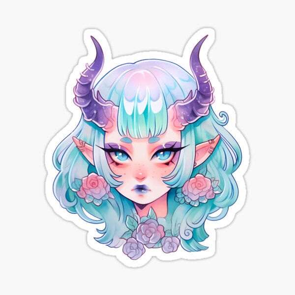 "Cute Kawaii Pastel Demon" Sticker for Sale by PastelMagic | Redbubble