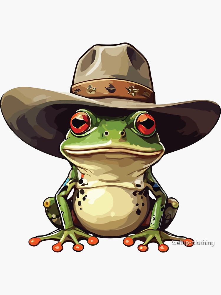 "Frog Cowboy" Sticker for Sale by Getup-clothing | Redbubble