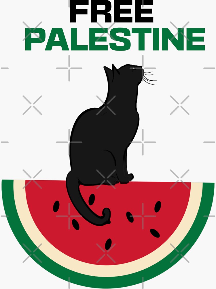 "Free Palestine Cat" Sticker for Sale by ImperialRose | Redbubble