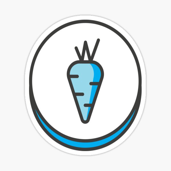 "Blue Carrot Logo Emblem Foodietoon" Sticker for Sale by ProjectX23 ...