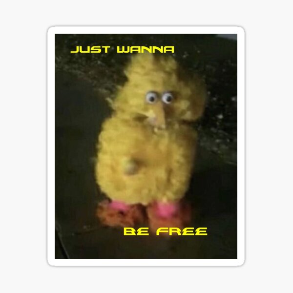 "To Be Free Meme Sticker" Sticker for Sale by cow-goes-moo | Redbubble