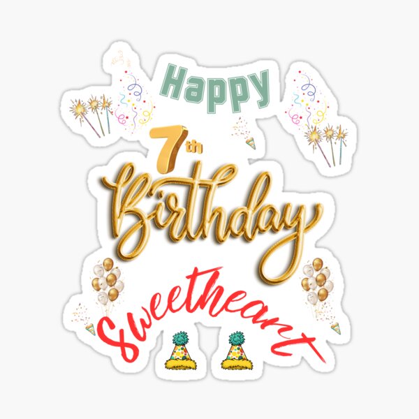 "7th birthday sticker" Sticker for Sale by amalscollection | Redbubble