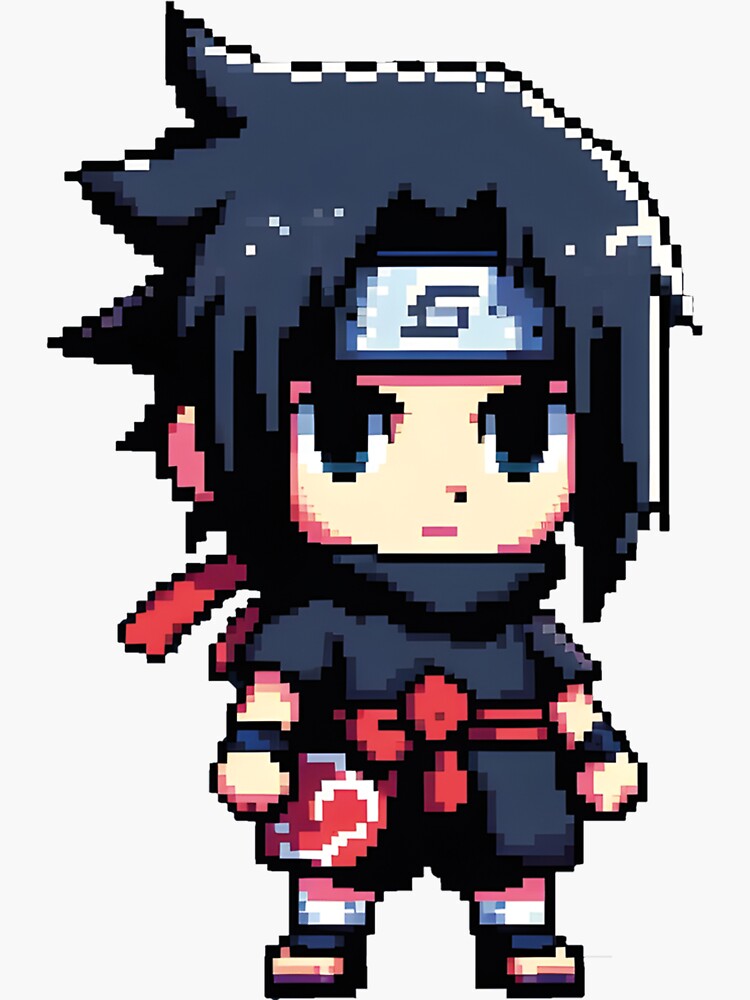 "Sasuke Pixel Art" Sticker for Sale by Greemo | Redbubble