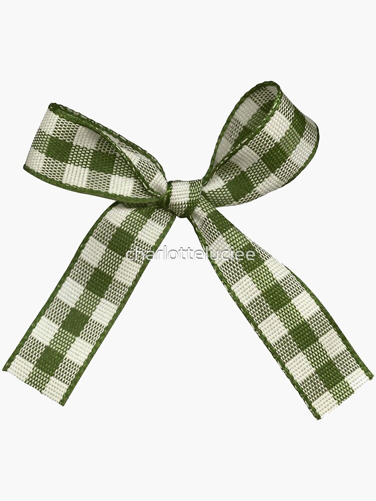 "green gingham bow " Sticker for Sale by charlotteluciee | Redbubble