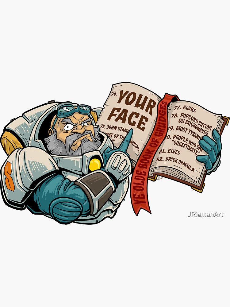 "Grudgy Face" Sticker for Sale by JRiemanArt | Redbubble
