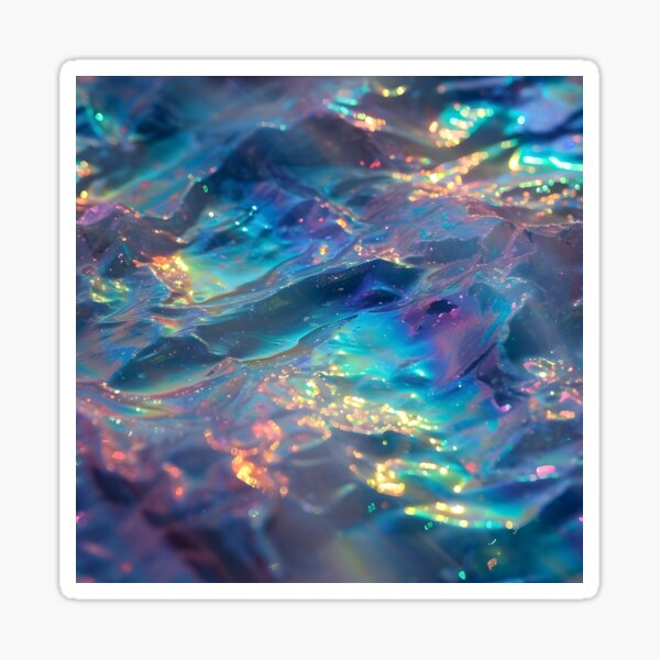 "Sparkling Blue Rainbow Waves" Sticker for Sale by dinaaaaaah | Redbubble