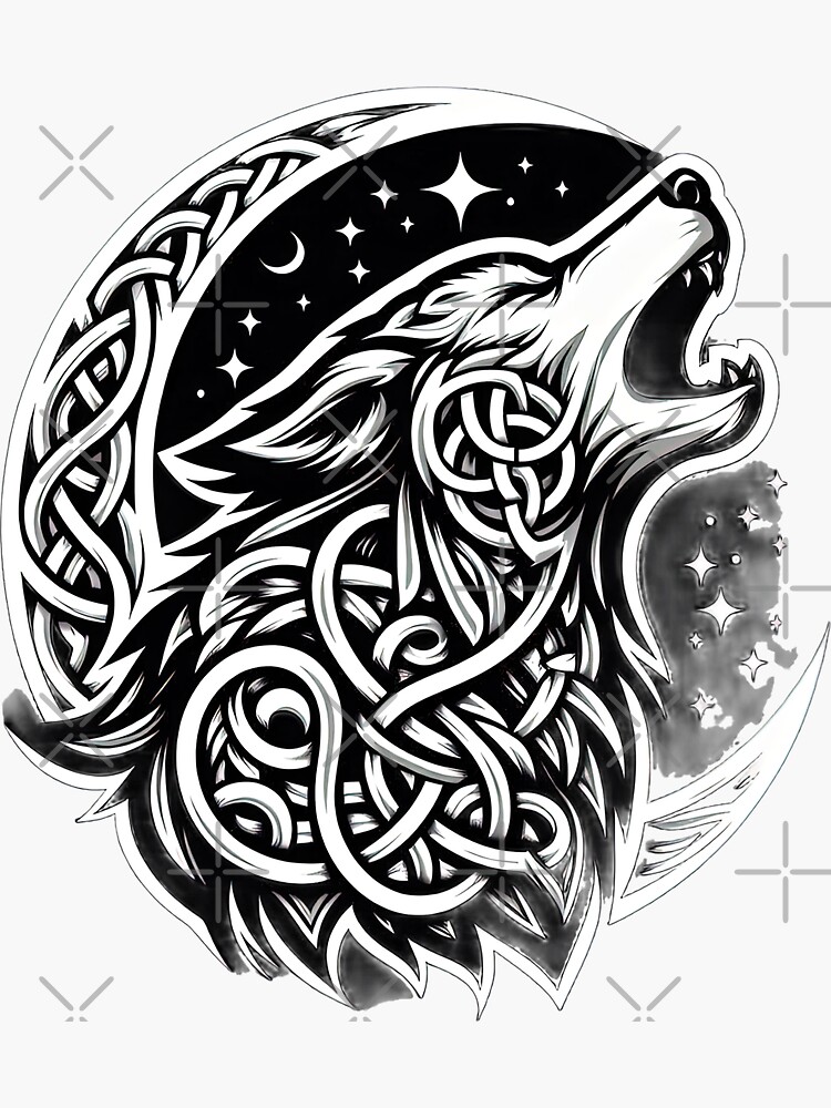 " Celtic Wolf Tribal wolf with Celtic symbols" Sticker for Sale by ...