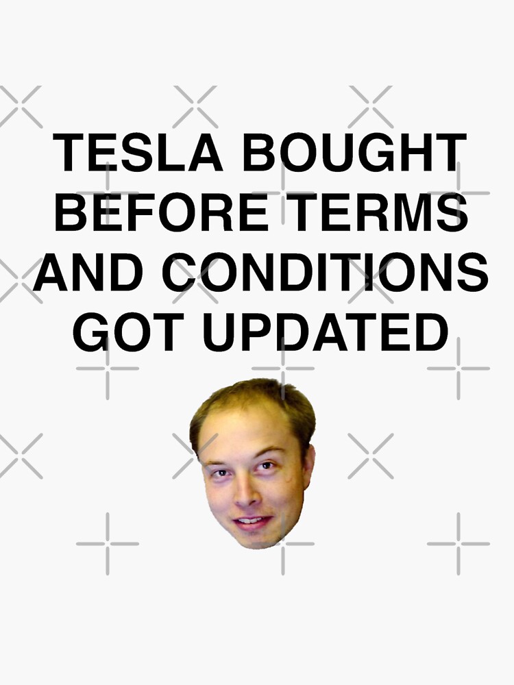 "Tesla Bumper Sticker Elon Musk meme" Sticker for Sale by frozencoco ...