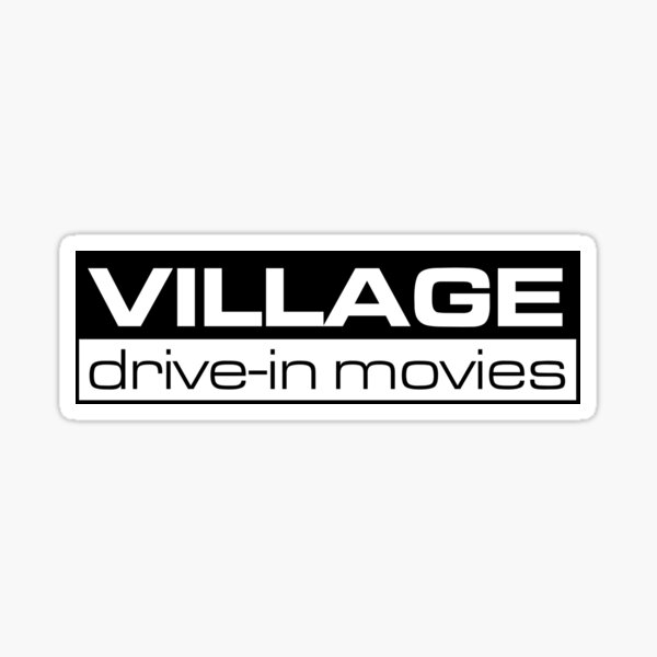 "Village Drive In Movies 70s" Sticker for Sale by GoalieTurtle | Redbubble