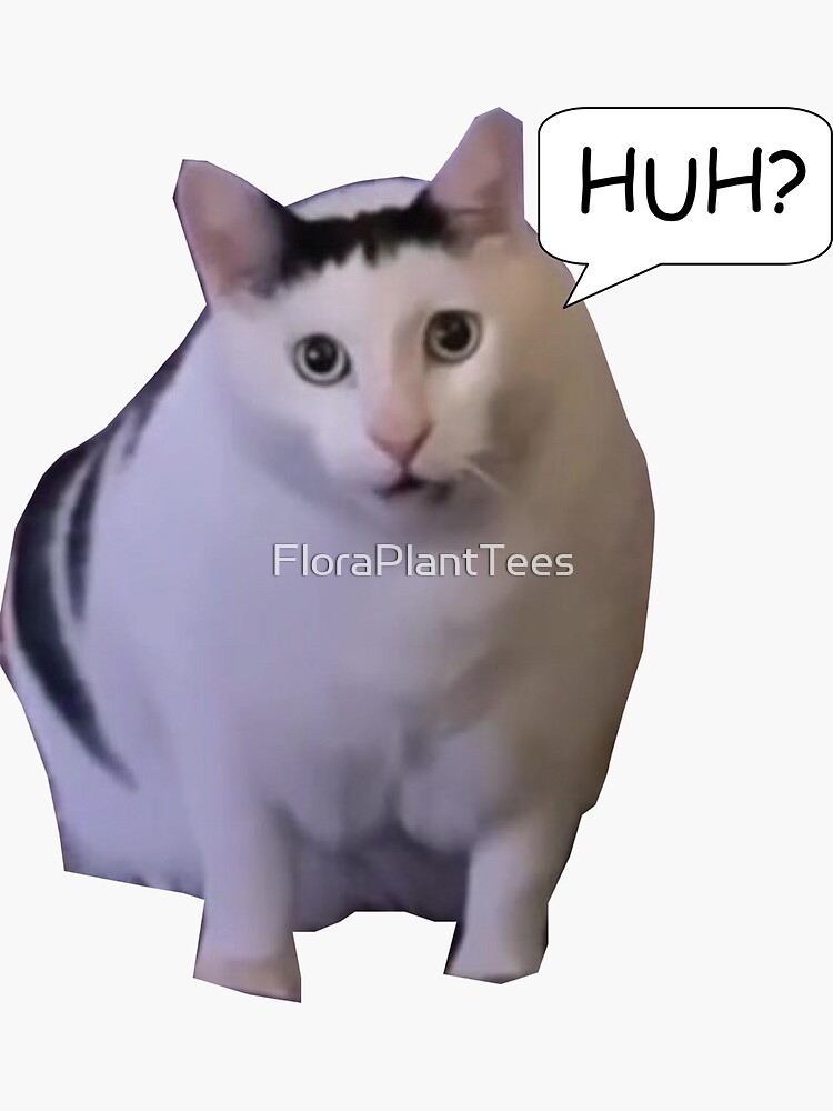 "Huh Cat Meme" Sticker for Sale by FloraPlantTees | Redbubble