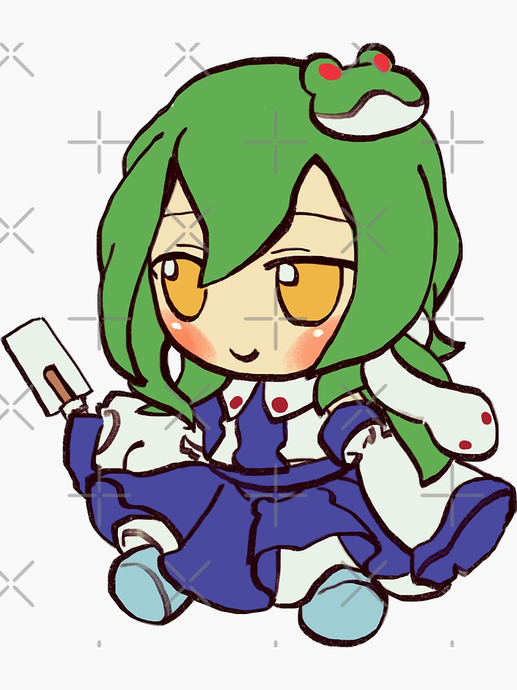 "Ransroom draws sanae kochiya fumo plush / touhou memes " Sticker for ...