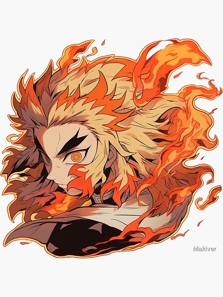 "Rengoku" Sticker by Makiver | Redbubble