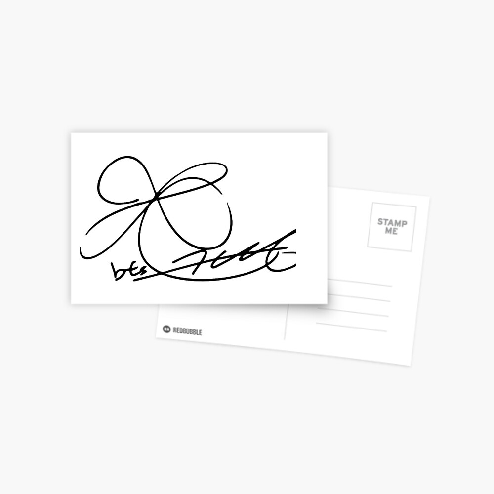"BTS Signature of Taehyung" Postcard for Sale by NikoreShoppu | Redbubble