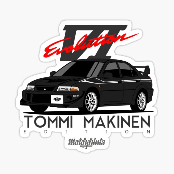 "EVO VI TME (black)" Sticker for Sale by MotorPrints | Redbubble