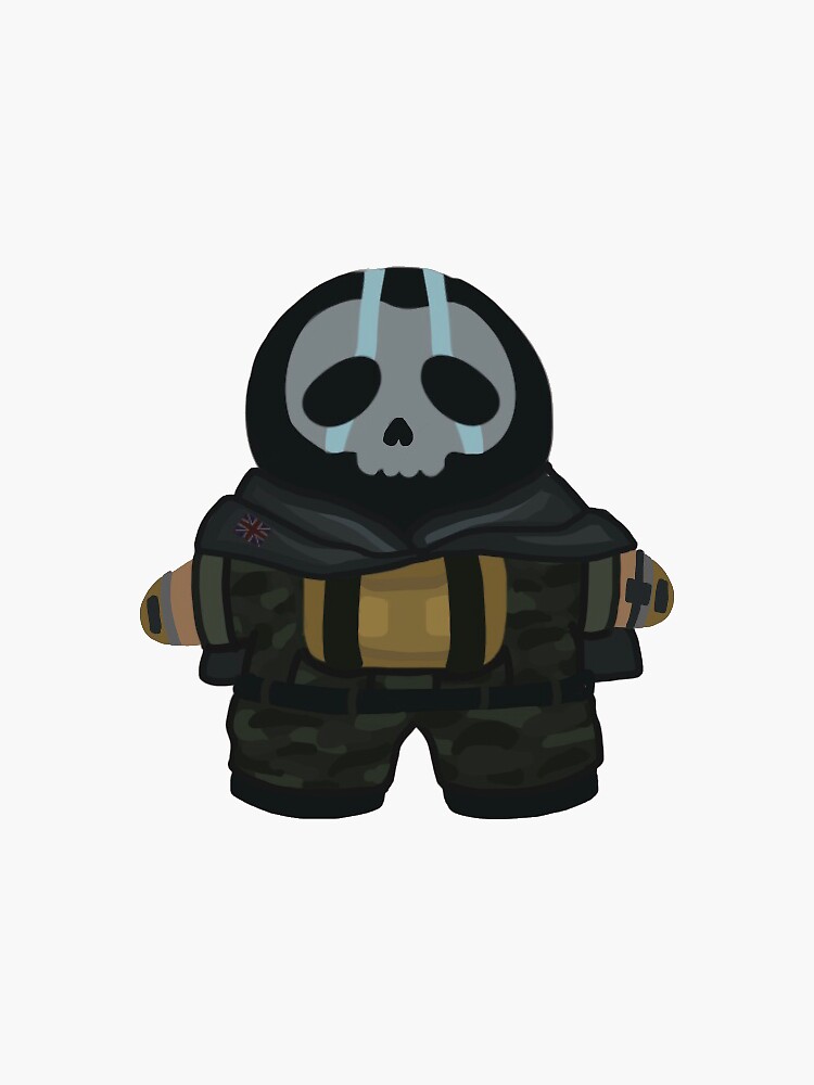 "Chibi Simon “Ghost” Riley " Sticker for Sale by malefickonig | Redbubble