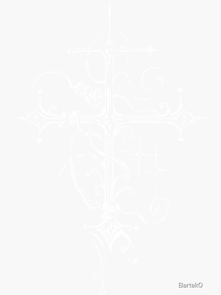"Cyber Sigilism cross white" Sticker for Sale by Bartek0 | Redbubble