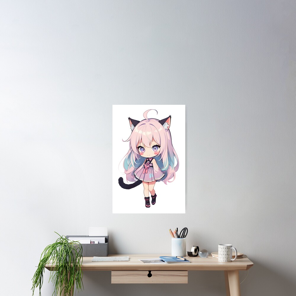 "Kawaii Pastel Chibi Anime Cat Girl" Sticker for Sale by NekoPixels ...