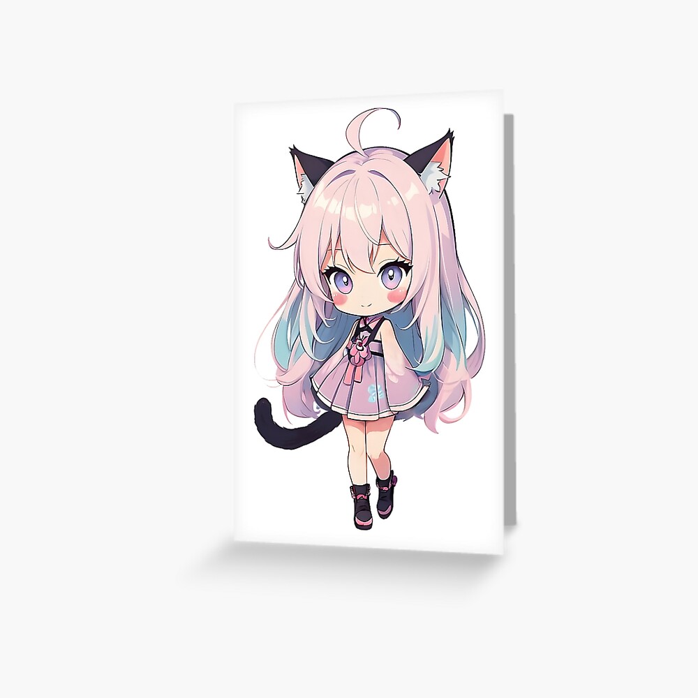 "Kawaii Pastel Chibi Anime Cat Girl" Sticker for Sale by NekoPixels ...