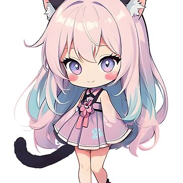 "Kawaii Pastel Chibi Anime Cat Girl" Sticker for Sale by NekoPixels ...