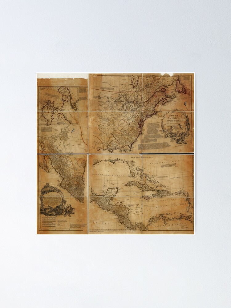 "Map of North America (1752)" Poster for Sale by allhistory | Redbubble