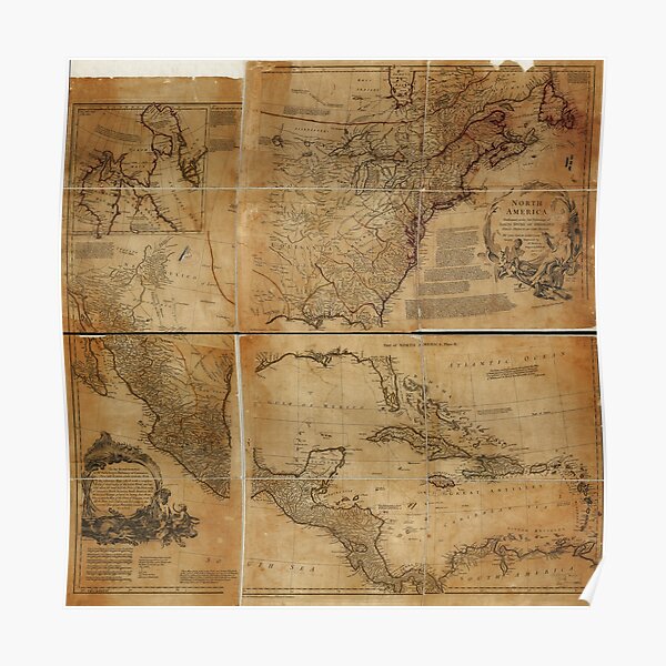 "Map of North America (1752)" Poster for Sale by allhistory | Redbubble