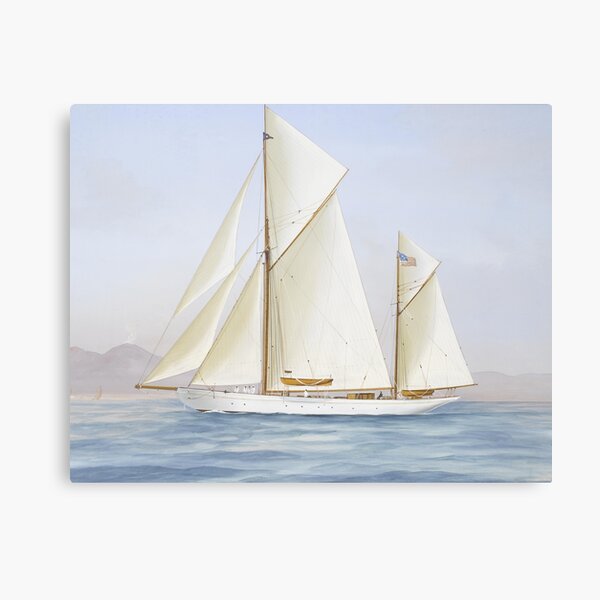 "Vintage Racing Ketch Sailboat Illustration (1913)" Canvas Print by ...