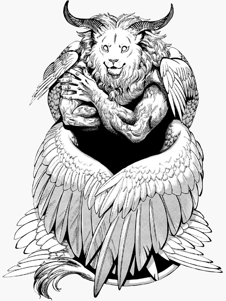 "Dungeon Meshi Winged Lion" Sticker for Sale by cow-goes-moo | Redbubble