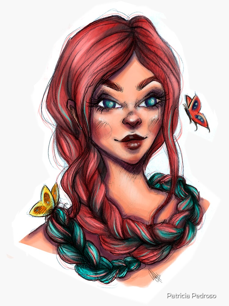 "Pink braid" Sticker for Sale by PatriPP | Redbubble